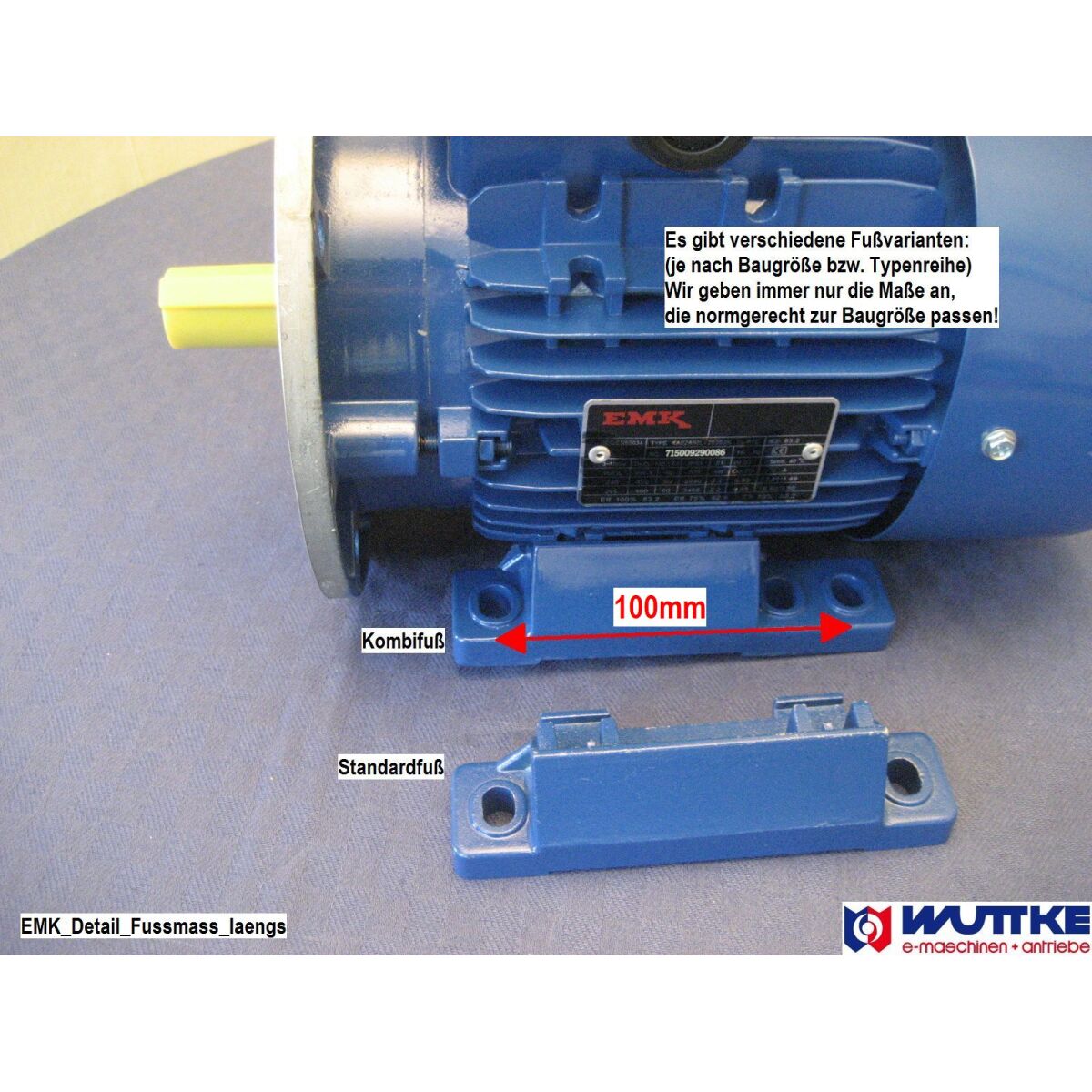 EMK Elektromotor Drehstrom 0,55kW 1000/min Welle 19mm 80 B35(Fuß+Flan ...